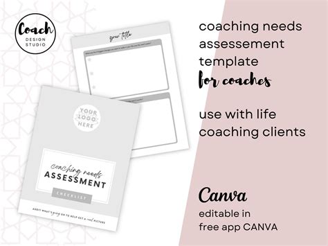 Coaching Needs Assessment Canva Template For Coaches Digital Etsy