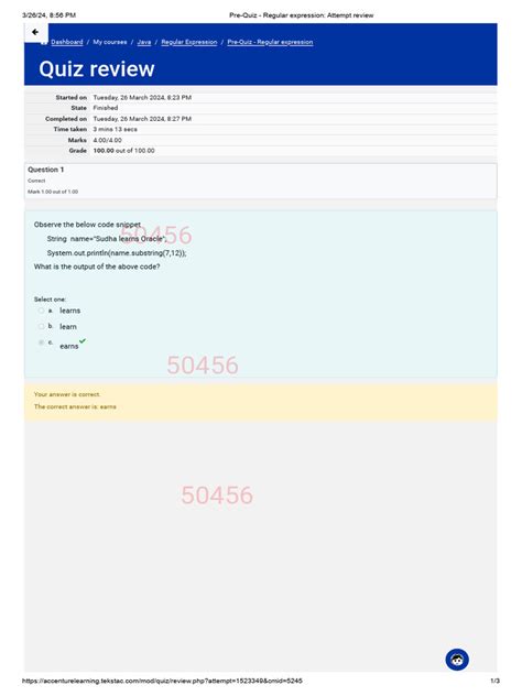 pre quiz regular expression attempt review pdf object oriented programming software