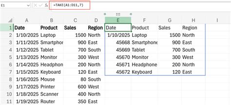 Excel Take Function Extract Data From Arrays 2025 Guide