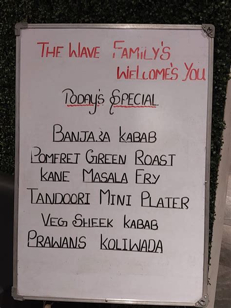 Menu At The Wave Restaurant India