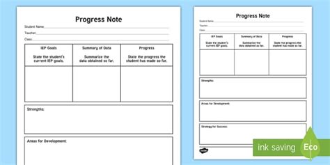 Progress Monitoring Note Kindergarten Resource Twinkl Us