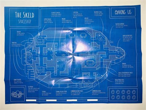 Among Us The Skeld Spaceship Game Map Paper Poster Insert 899