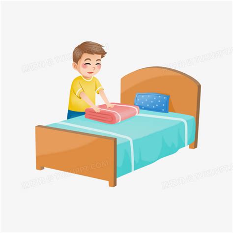 一组手绘插画叠被子套图合集六元素PNG图片素材下载 手绘PNG 熊猫办公