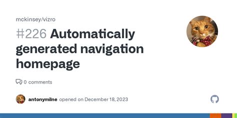 Automatically Generated Navigation Homepage · Issue 226 · Mckinsey