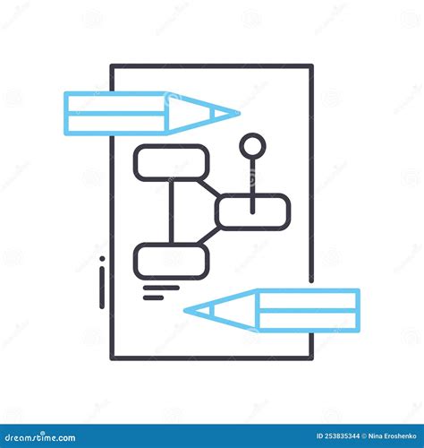 Project Workflow Line Icon Outline Symbol Vector Illustration Concept Sign Stock Vector