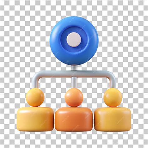 3d Hierarchy Icon Isolated On White Background Enterprise Management Subordinate Structure