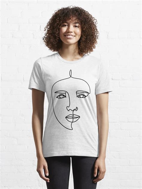 Camiseta Retrato De Una Línea Femenina Cara De Mujer Hermoso Estuche
