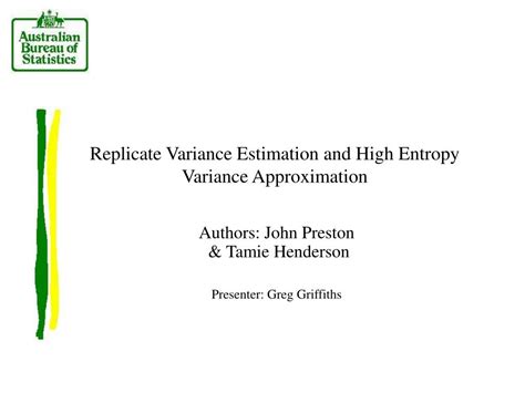 ppt replicate variance estimation and high entropy variance approximation powerpoint