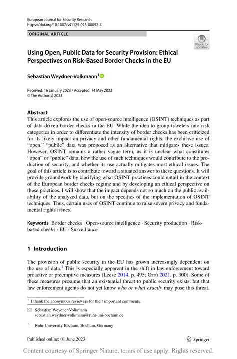 Pdf Using Open Public Data For Security Provision Ethical