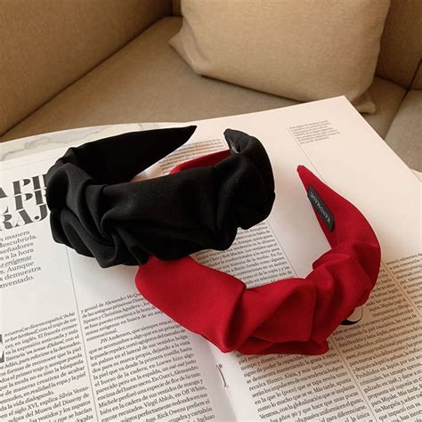 Badu Bg Нова модна горна лента за коса гънки с цветя обръч за коса ленти за глава за жени