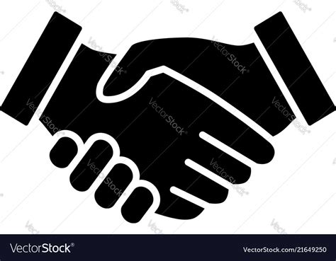 Business Handshake Or Partnership Agreement Icon Vector Image