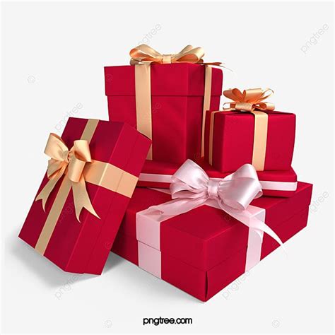 새해 일러스트 선물 상자 입체 요소 빨간 선물 상자 골든 Png 일러스트 및 Psd 이미지 무료 다운로드 Pngtree 크리스마스 카드 크리스마스 선물 상자