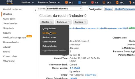 aws redshift quick start and sql workbench connection config