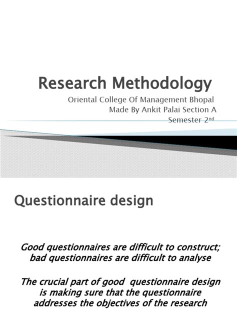 Questionnaire Design Download Free Pdf Questionnaire Survey Methodology