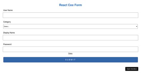 React Cee Form Examples Codesandbox