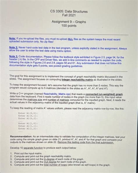 cs 3305 data structures fall 2021 assignment 9