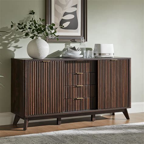 T4tream Fluted Buffet Cabinet 60 Modern Sideboard With