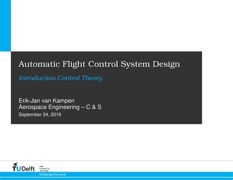 Lecture College Aantekeningen Automatic Flight Control System Design Introduction