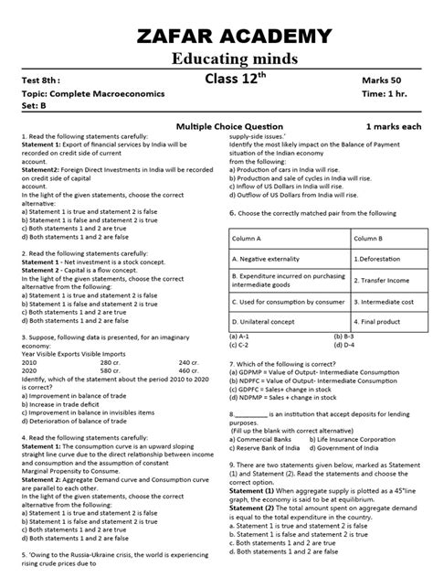 8th Test Complete Macro Set B Pdf Consumption Economics