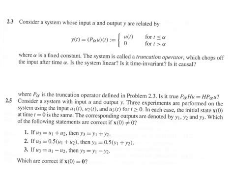 Solved 23 Consider A System Whose Input U And Output Y Are