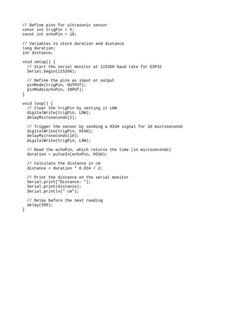 Ultrasonic Sensor Codes Pdf