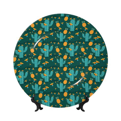 Kdxio Pineapple And Cactus Bone China Decorative Plate Ceramic