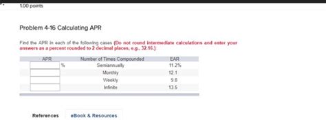Solved Points Problem Calculating APR Find The APR Chegg Com