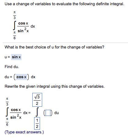 Solved Use A Change Of Variables To Evaluate The Following Chegg Com