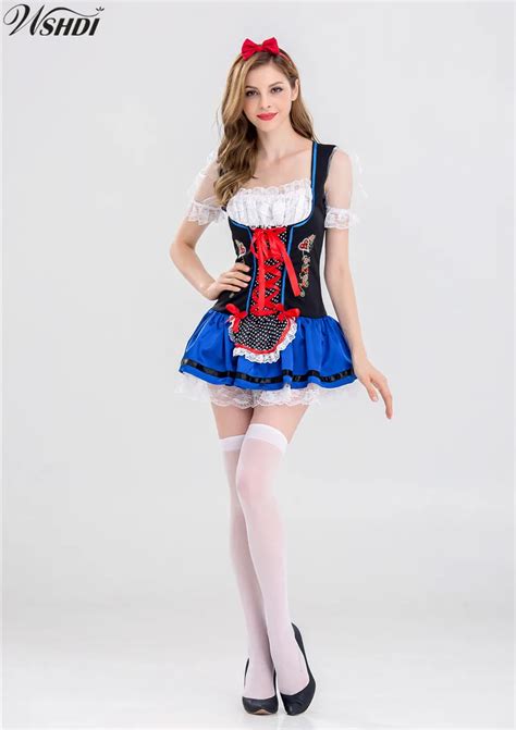 Buy Sexy Women Blue Beer Maid Costume German Wench Costume Bavarian Oktoberfest