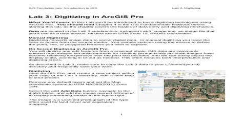 pdf lab 3 digitizing in arcgis pro · gis
