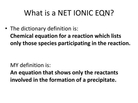 PPT Importance Of Net Ionic Equations In Chemistry PowerPoint Presentation ID 2525792