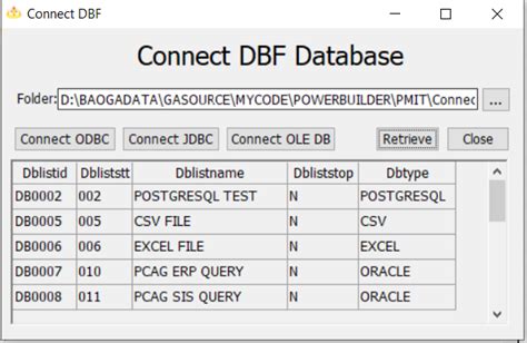 powerbuilder connect dbf database using ole db powerbuilder library
