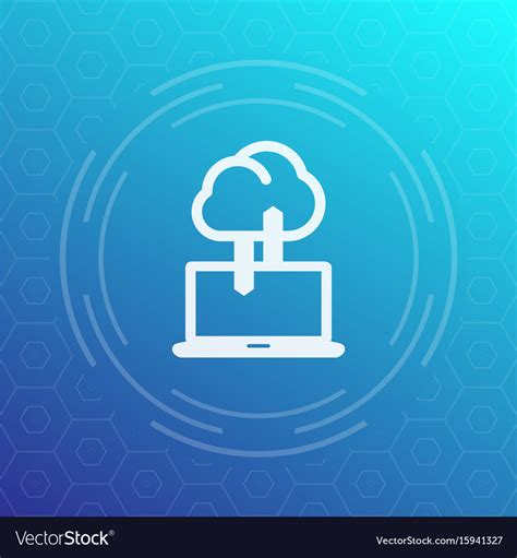 Sync With Cloud Icon Data Upload Synchronization Vector Image