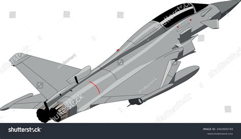 Ef 2000 European Multi Role Fighter Jet Typhoon Stock Vector Royalty