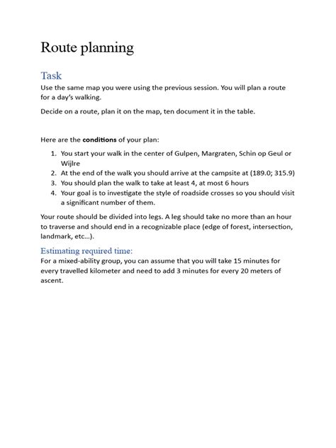Route Planning Pdf