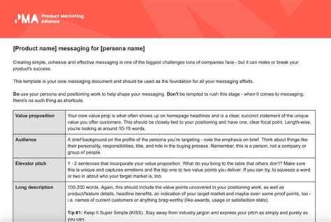 Product Messaging Framework Free PDF Download
