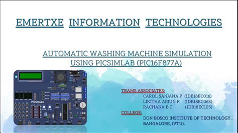Automatic Washing Machine Simulationsing Picsimlab Pic16f877a Youtube