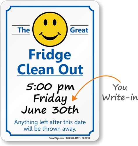 Office Fridge Clean Out Sign Printable