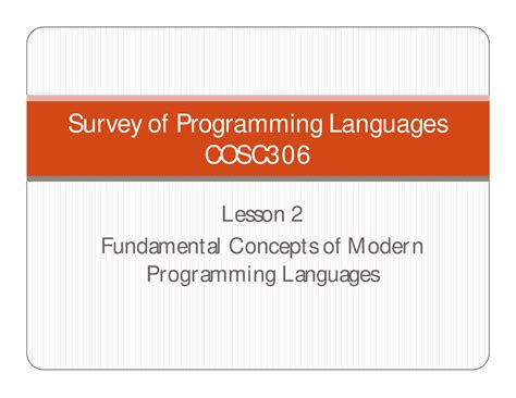 Spl Lesson 2 2017 This Is Survey Of Programming Language Taught By