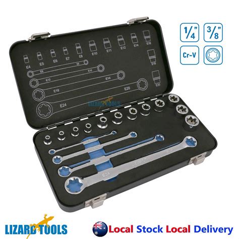 High Quality E Torx Socket Spanner Set 3 8 1 4 Drive Cr V Star Socke