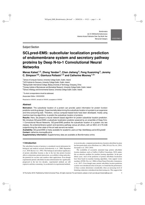 Pdf Sclpred Ems Subcellular Localization Prediction Of Endomembrane System And Secretory
