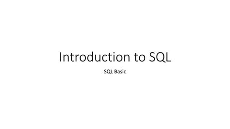 Introduction To Sqlpptx
