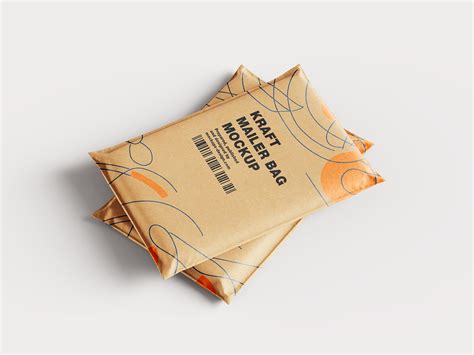 Free Kraft Paper Mailing Bag Mockup Instant Download
