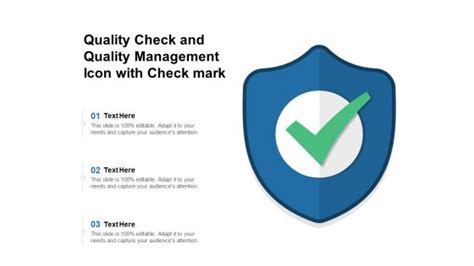 Quality Check And Quality Management Icon With Check Mark Ppt