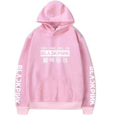 Blackpink Name Sleeve Hoodie With Korea Font Runningman Malaysia Store