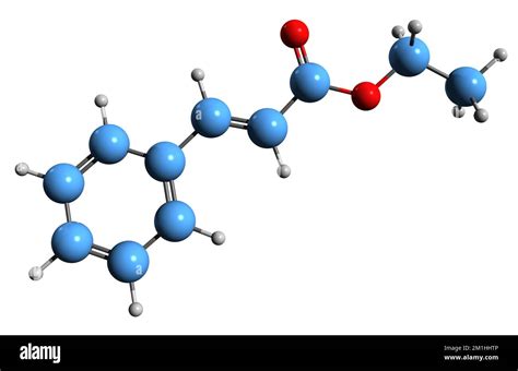 3d Image Of Ethyl Cinnamate Skeletal Formula Molecular Chemical Structure Of Ethyl 3