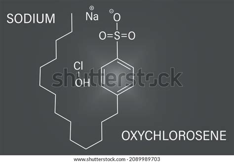 Sodium Oxychlorosene Antiseptic Molecule Skeletal Formula Stock Vector Royalty Free 2089989703
