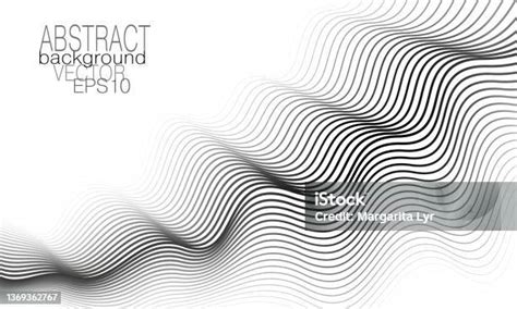 흑백 흐르는 웨이브 컨셉 블랙 그레이 물결 선 얇은 곡선 추상 적 라인 아트 패턴 흰색 배경입니다 벡터 기술 설계 대각선 구성