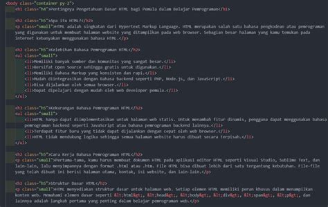 Pentingnya Pengetahuan Dasar HTML Bagi Pemula Dalam Belajar Pemrograman Baraja Coding