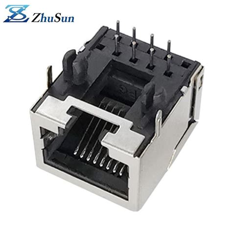 Low Height Right Angle Tab Down Shielded Connector 8p8c Rj45 Lan Jack